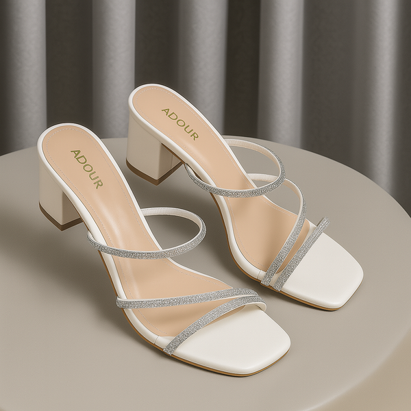 Adour Heels 2 Inch AD7 White – Adour.pk